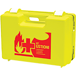 Cartelli Segnalatori | BRV500DF - valigetta ABS giallo FLUO KIT LAVAOCCHI (lato A) KIT USTIONI ...