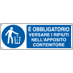 Cartelli Segnalatori | E1946K - cartello versare rifiuti negli appositi ...