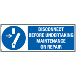 Cartelli Segnalatori | EYE1921K - sign hazard DISCONNECT BEFORE UNDER ...