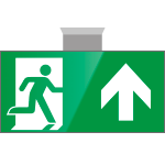 Cartelli Segnalatori | SECET32SC - segnale vetro CRYSTAL sospesa uscita ...