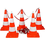 Cartelli Segnalatori | NVP322 - Kit 5 coni con 5 ganci e 7,5 mt di ...